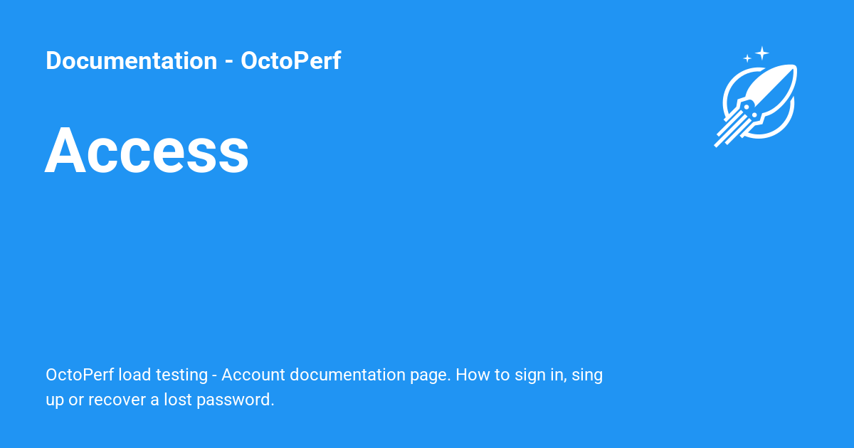 Access - Documentation - OctoPerf