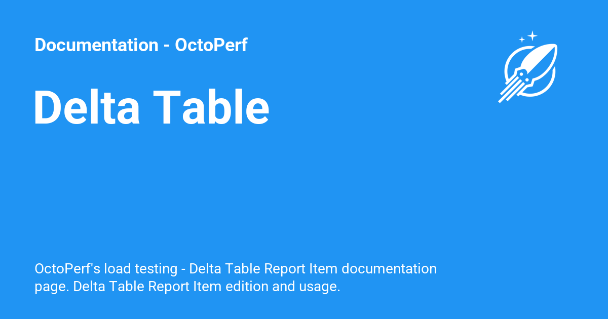 Delta Table Documentation Octoperf 0790
