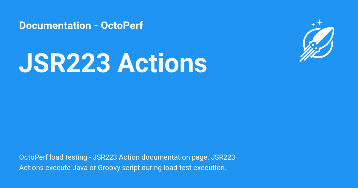JSR223 Actions - Documentation - OctoPerf