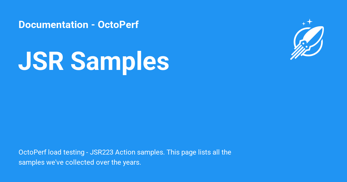 JSR Samples - Documentation - OctoPerf