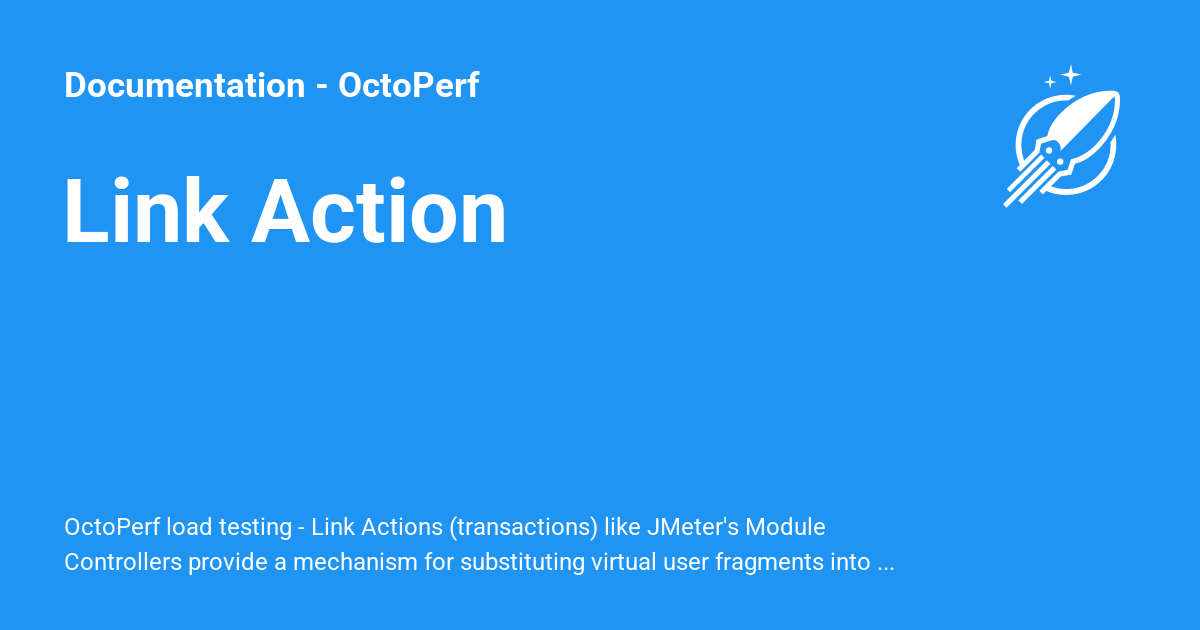 Link Action - Documentation - OctoPerf