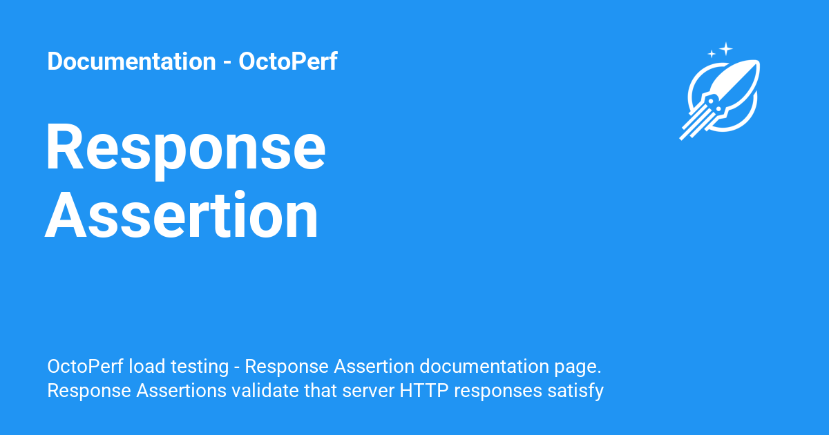 Response Assertion Documentation Octoperf 5669