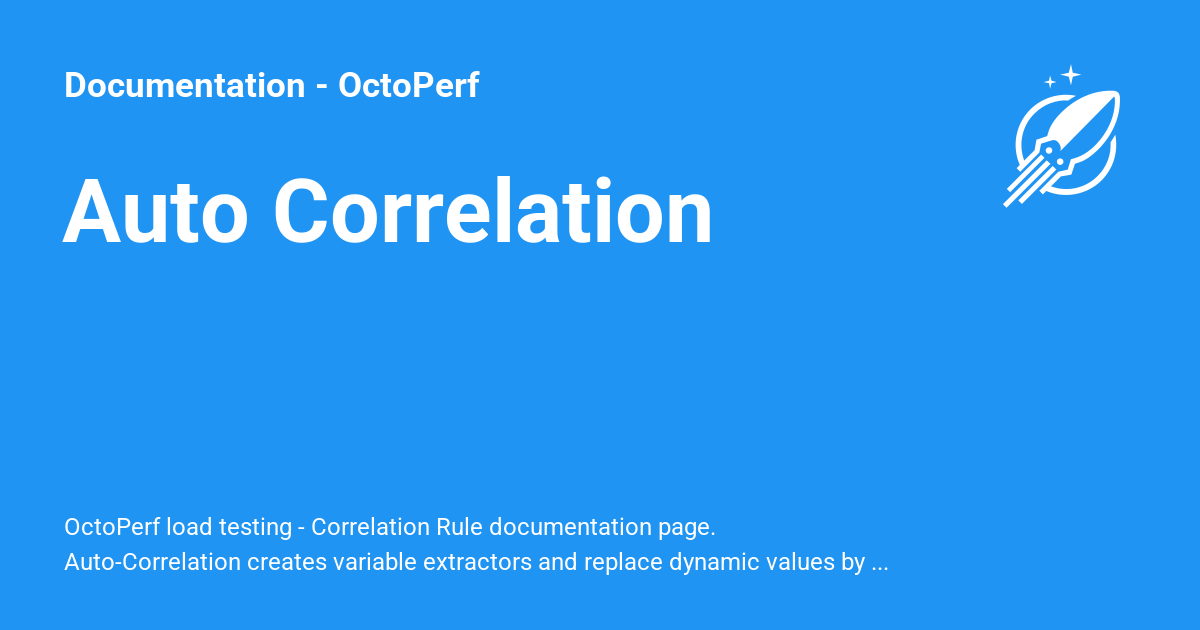 Auto Correlation - Documentation - OctoPerf