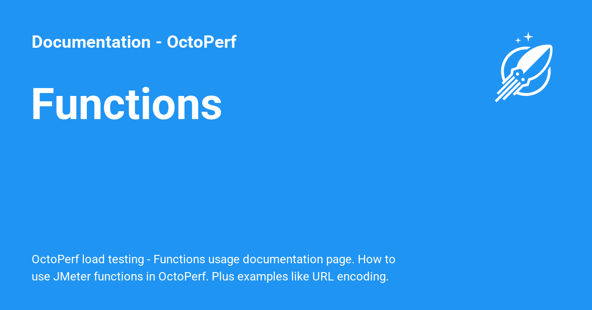 Functions - Documentation - OctoPerf