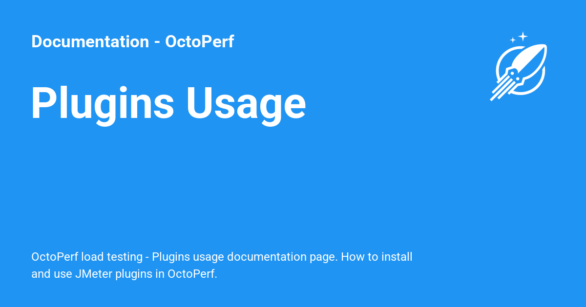 Plugins Usage - Documentation - OctoPerf