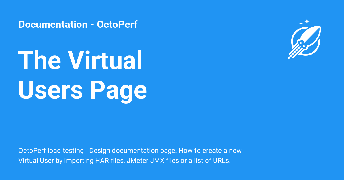 The Virtual Users Page - Documentation - OctoPerf