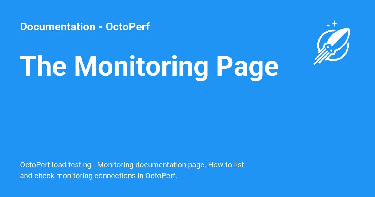 The Monitoring Page - Documentation - OctoPerf