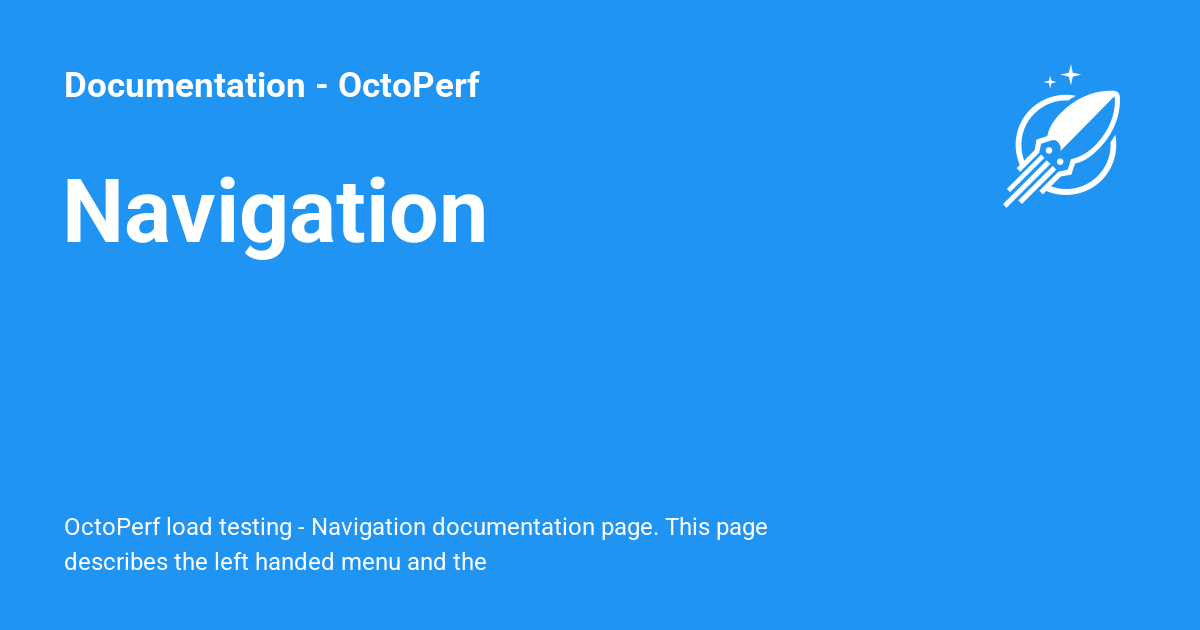 Navigation - Documentation - OctoPerf