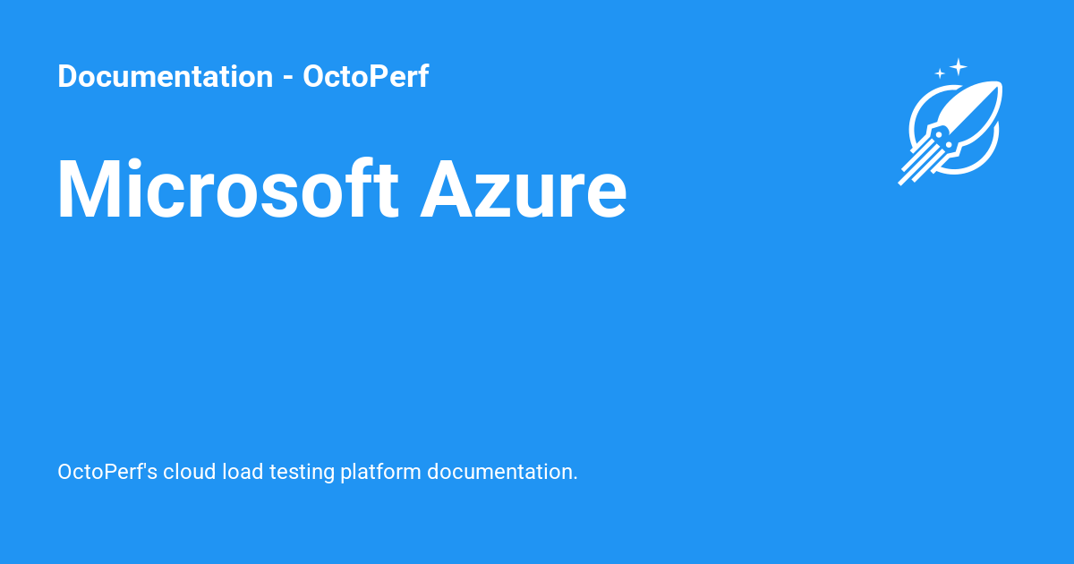 Microsoft Azure - Documentation - OctoPerf