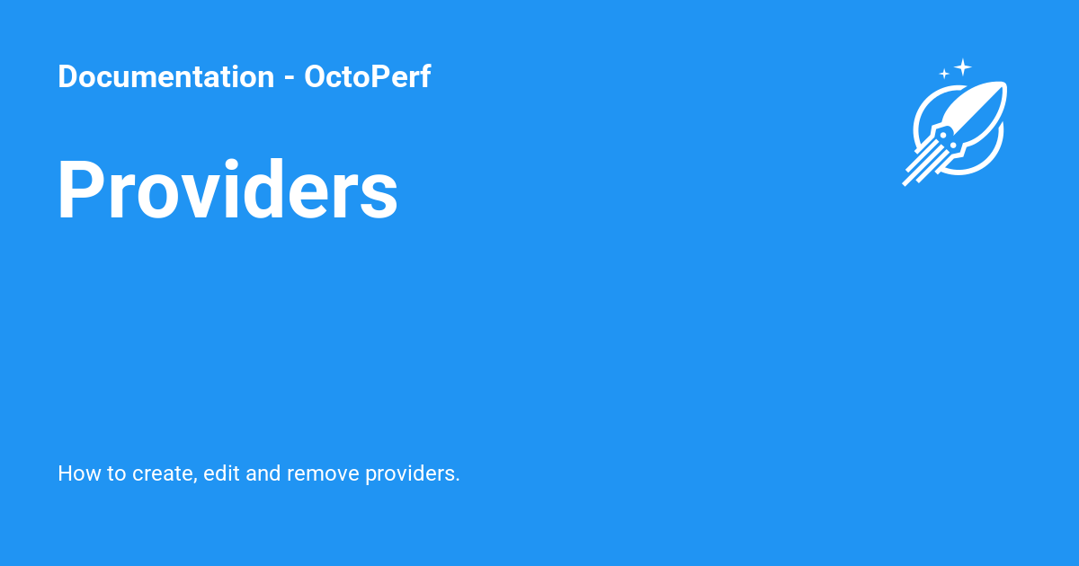 Providers - Documentation - OctoPerf