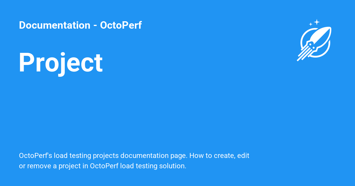 Project - Documentation - OctoPerf