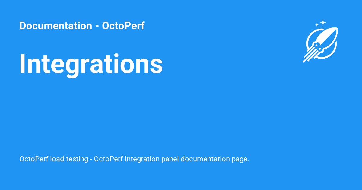 Integrations - Documentation - OctoPerf