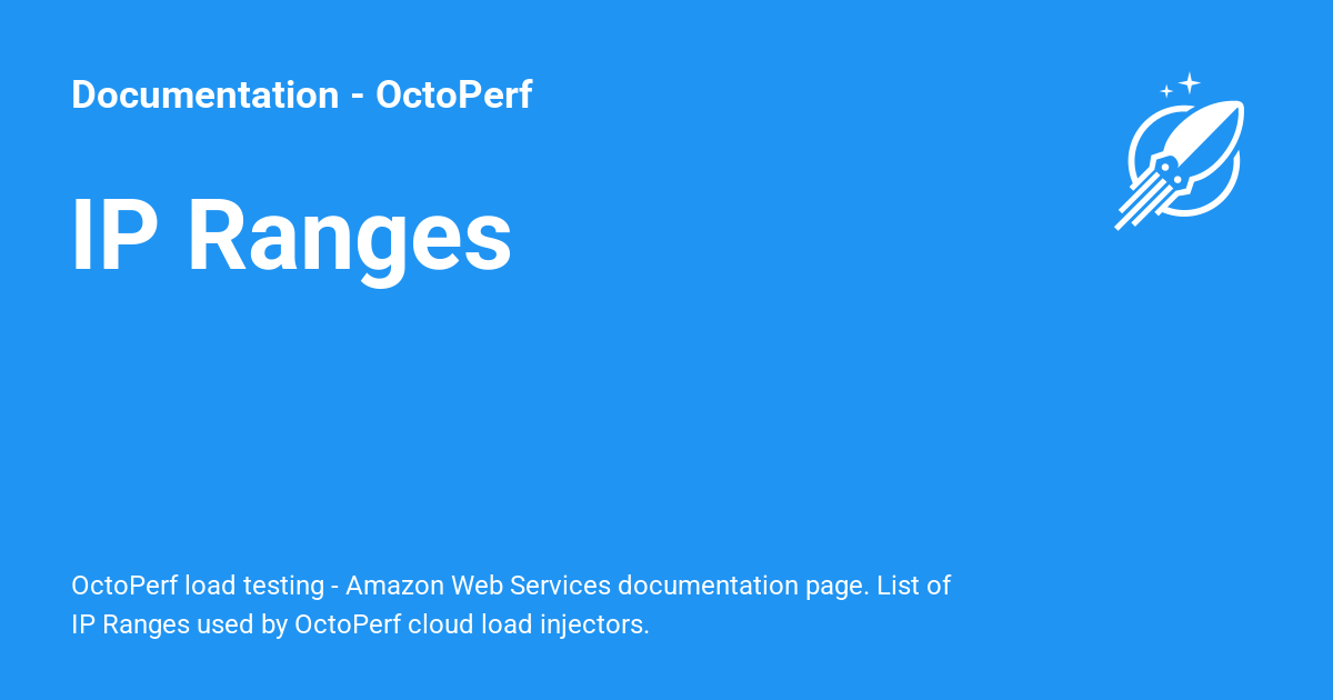 IP Ranges - Documentation - OctoPerf
